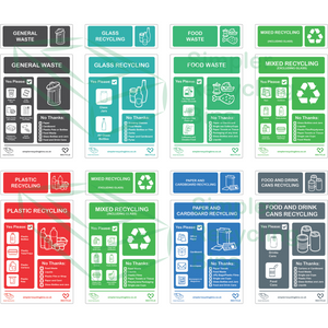 Desk-Side Recycling Bin labels (Set of 4 Labels)